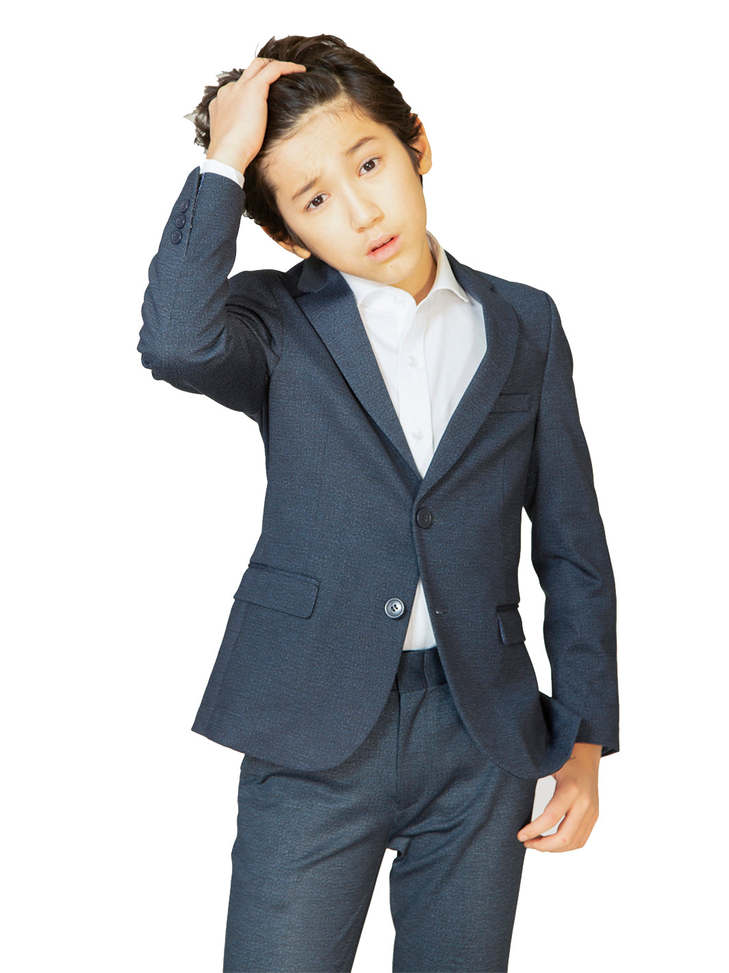 Boy's Soho Stretch Suit - Navy Design – The His Place