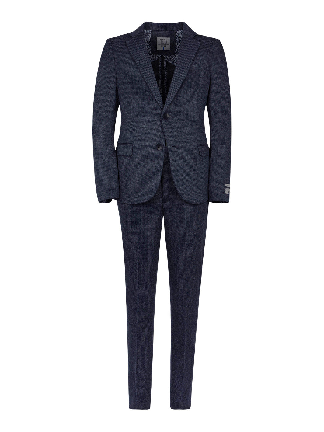 Boy's Soho Stretch Suit - Dark Blue Houndstooth – The His Place